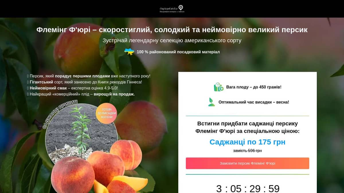 Персик Флемінг Ф'юрі | Сорт рекордсмен!